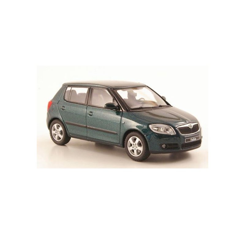 Skoda Fabia II, metallic-dark green 2006-Auto model shop - Automodel shop