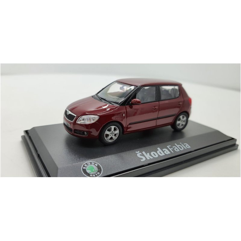 Skoda Fabia II, metallic-dark red-Auto model shop - Automodel shop